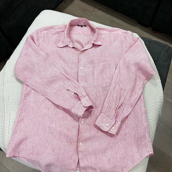 Uniqlo | Shirts | Uniqlo Pink Casual Button Down Shirt Lightweight ...